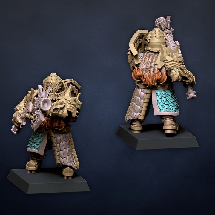 3D Printable Citadel Guard with Flintlock Axe by Dragon's Lake Miniaturas