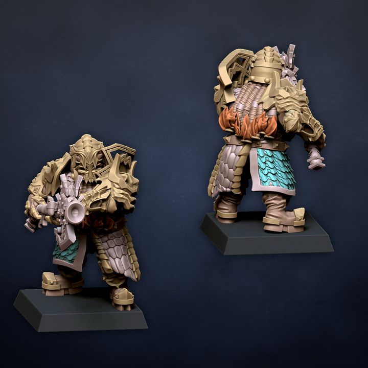 3D Printable Citadel Guard with Flintlock Axe by Dragon's Lake Miniaturas