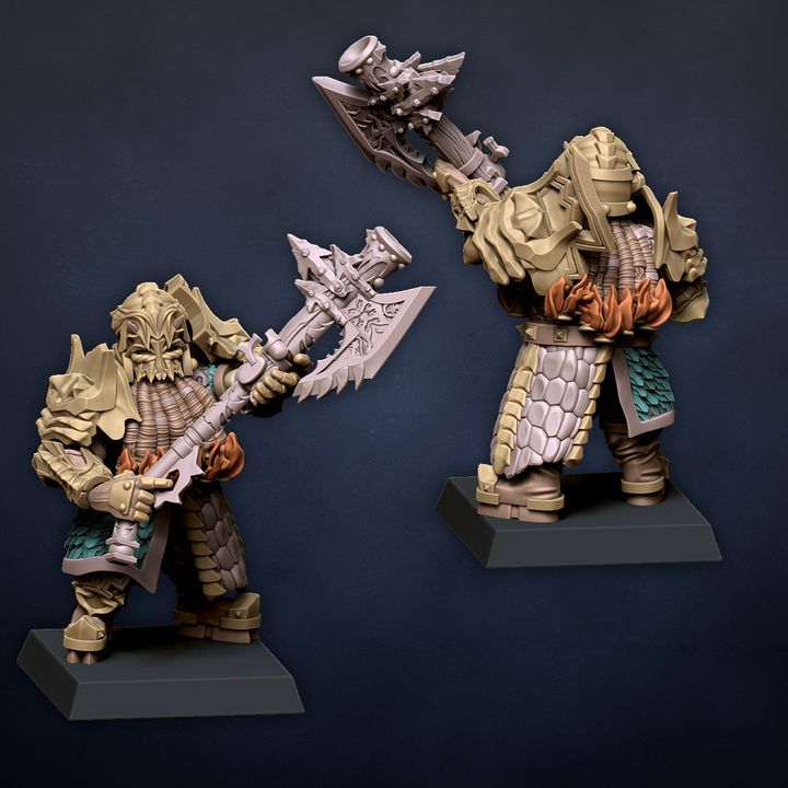 3D Printable Citadel Guard with Flintlock Axe by Dragon's Lake Miniaturas