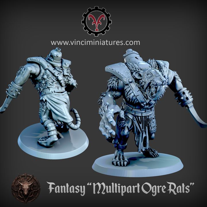 3D Printable MULTIPART OGRE RATS by vinciminiatures