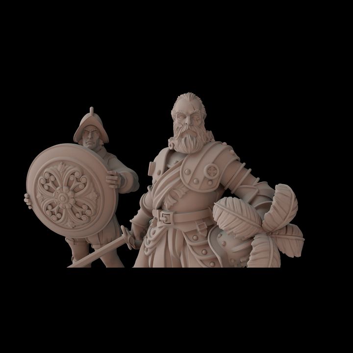 3D Printable General & Shield Bearer by Fantasy Cult Miniatures