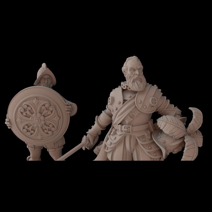 3D Printable General & Shield Bearer by Fantasy Cult Miniatures