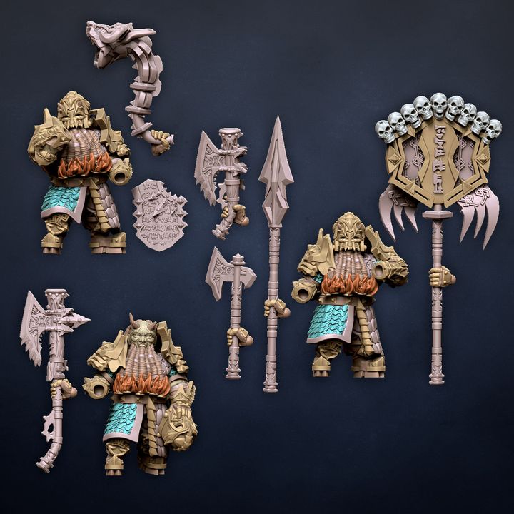 3D Printable Citadel Guard (Command Group) by Dragon's Lake Miniaturas