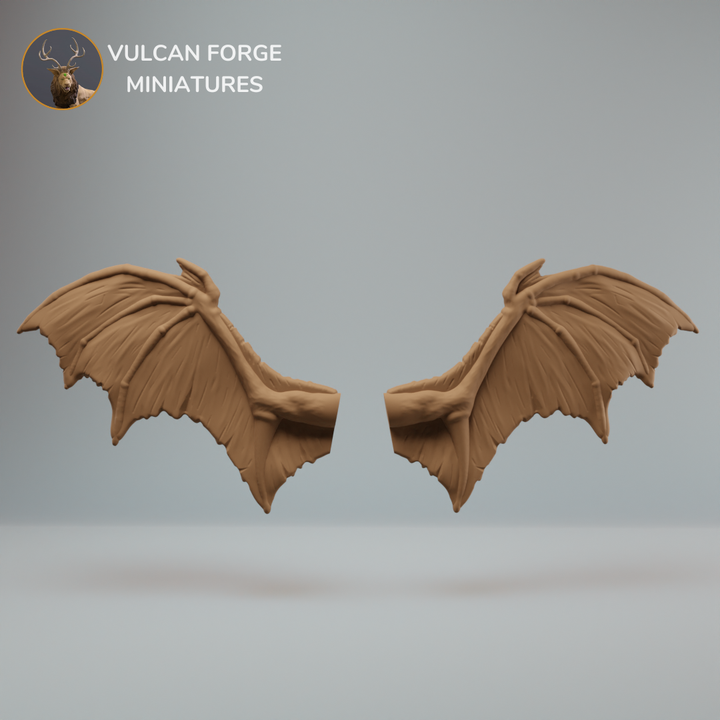 3D Printable Bat or demon wings clipped, unsupported by Vulcan Forge ...