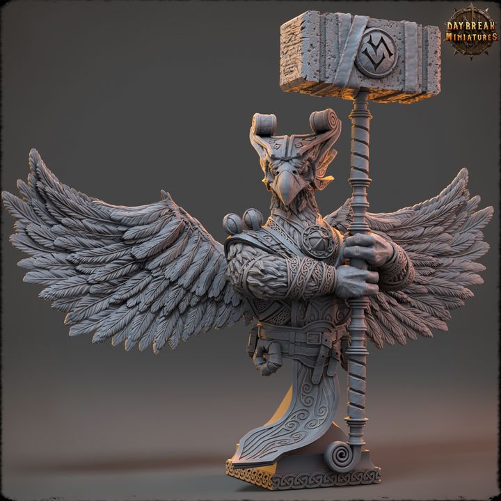 3D Printable Enok Bluefeather - Bust by Daybreak Miniatures