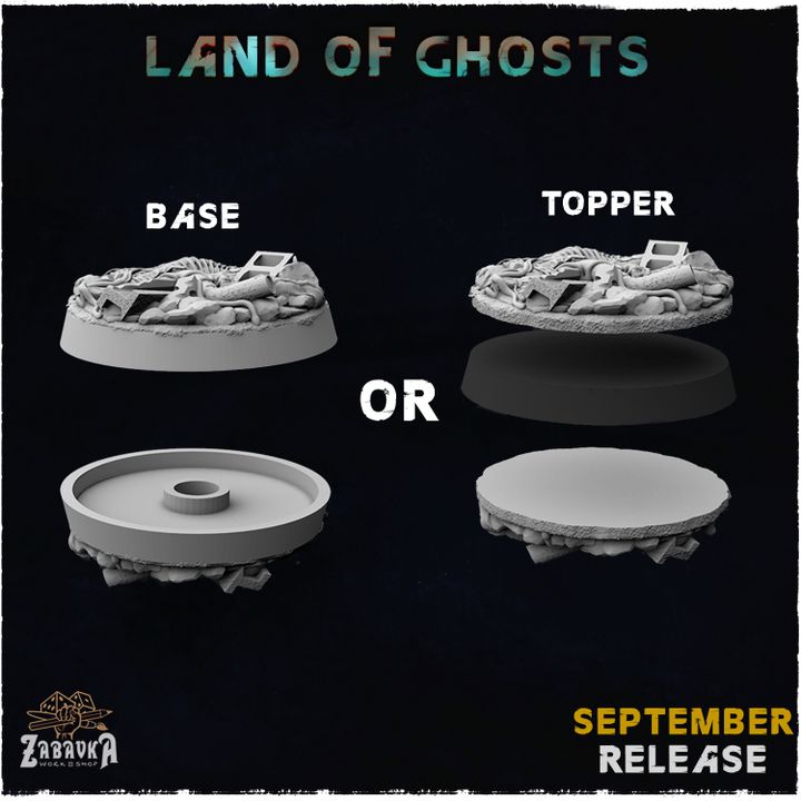 3D Printable Land of Ghosts - Bases & Toppers (Small Set) by Zabavka ...