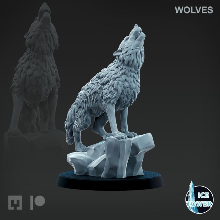 3D Printable Wolves by Ice Tower