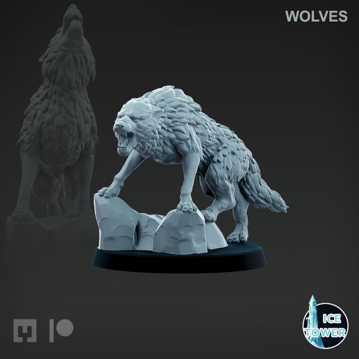 3D Printable Wolves by Ice Tower