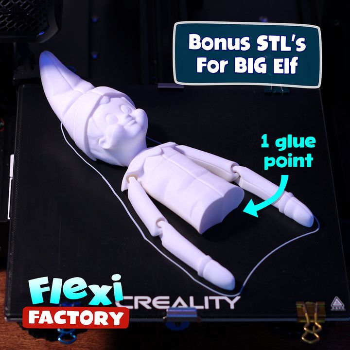 3D Printable Flexi Factory Elf now with 3mf file! by Flexi Factory