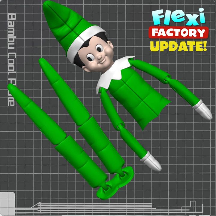 3D Printable Flexi Factory Elf now with 3mf file! by Flexi Factory
