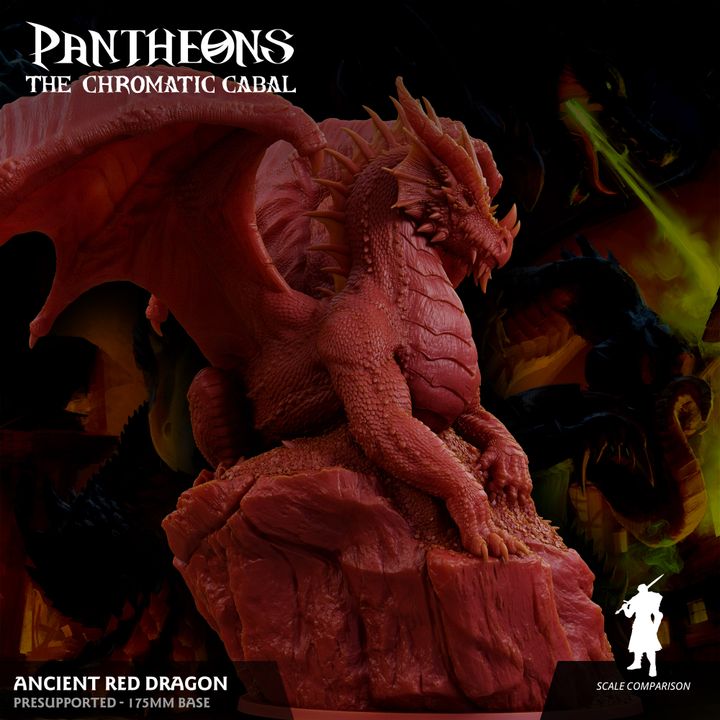 3D Printable Ancient Red Dragon - Pantheons by Sordane Publishing