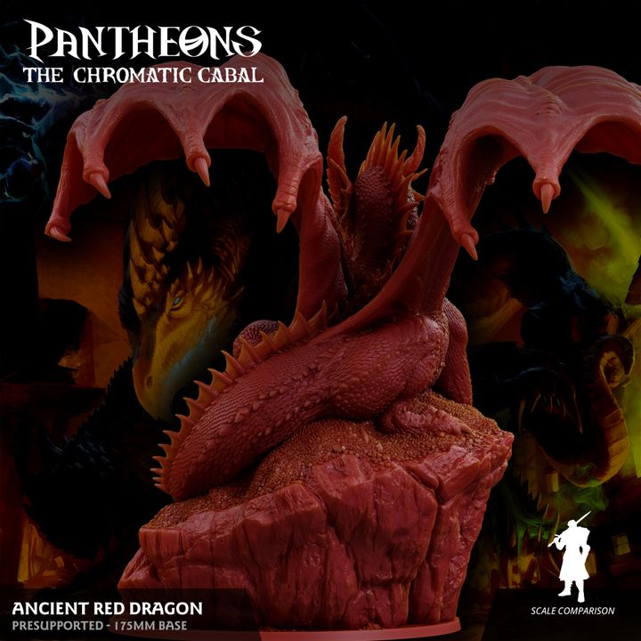 3D Printable Ancient Red Dragon - Pantheons by Sordane Publishing