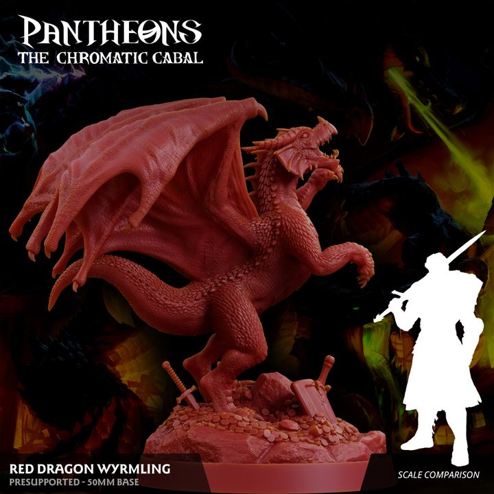 3D Printable Wyrmling Red Dragon - Pantheons by Sordane Publishing 3D Printable Wyrmling Red Dragon - Pantheons by Sordane Publishing