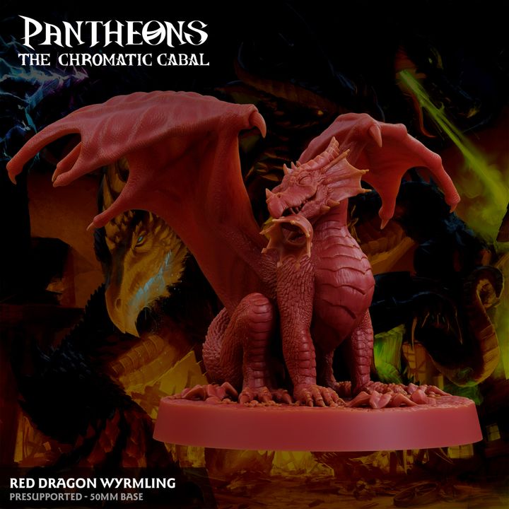 3D Printable Wyrmling Red Dragon - Pantheons by Sordane Publishing