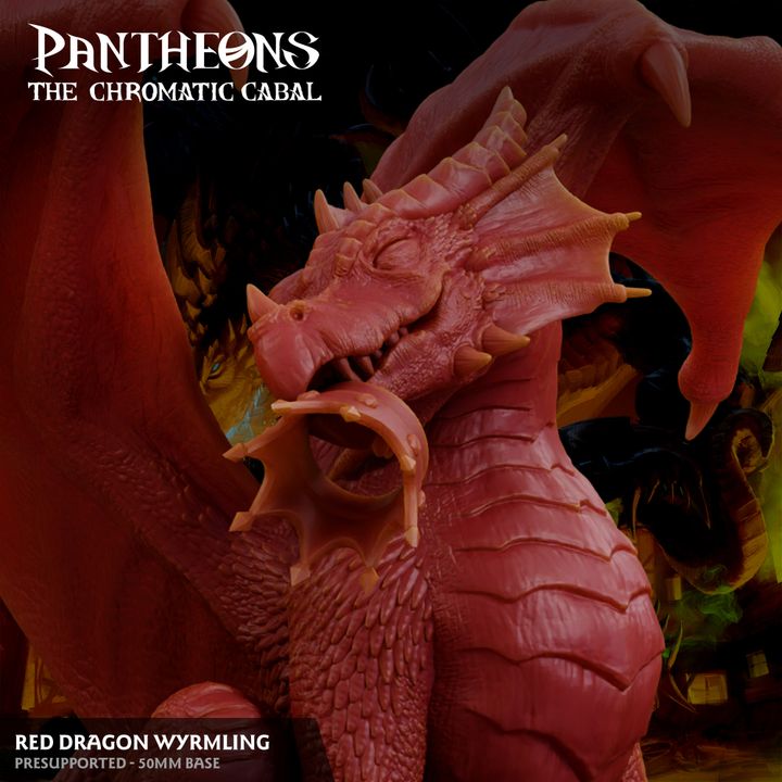 3D Printable Wyrmling Red Dragon - Pantheons by Sordane Publishing