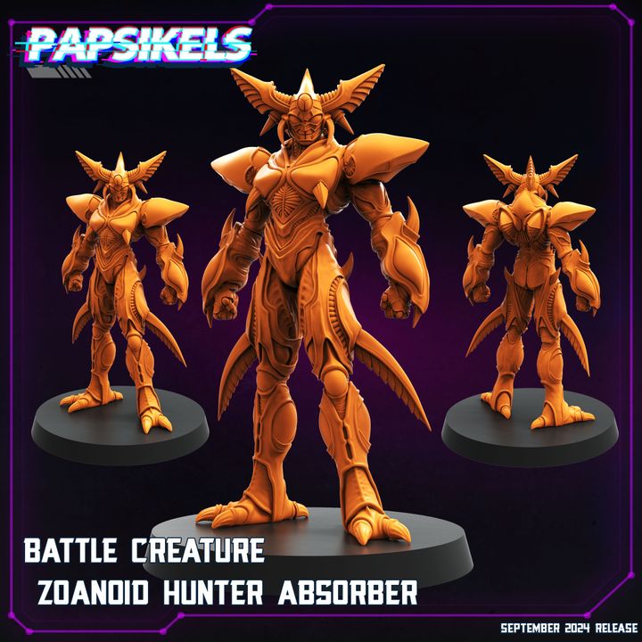 3D Printable BATTLE CREATURE ZOANOID HUNTER ABSORBER by PAPSIKELS ...