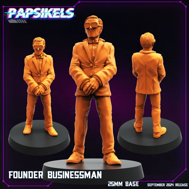 3D Printable FOUNDER SCIENTIST BUSINESSMAN by PAPSIKELS MINIATURES