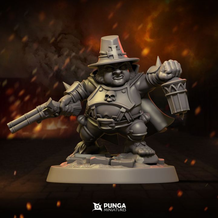 3D Printable Halfling Witch Hunter by Punga Miniatures
