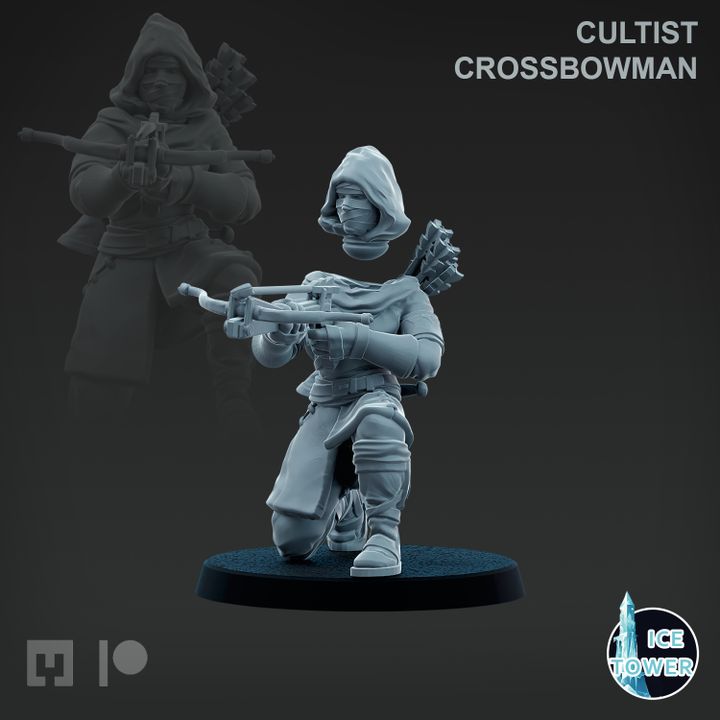 3D Printable Cultists - Crossbowman (Set) by Ice Tower