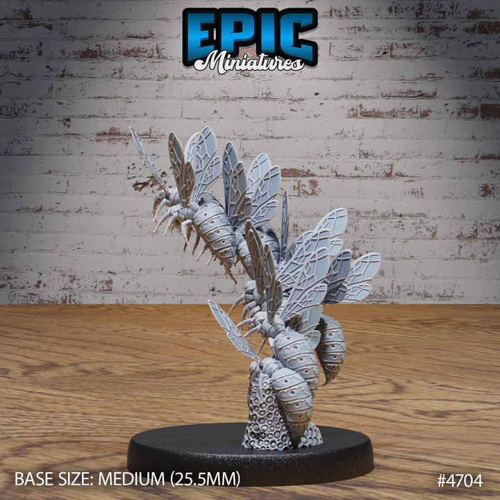 3D Printable Wasp Swarm Big / Winged Insect / Flying Insectoid Beast ...