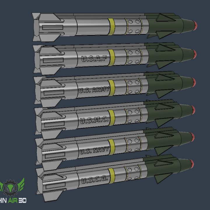 3D Printable Missile Challenge Coin Display by Thin Air 3D