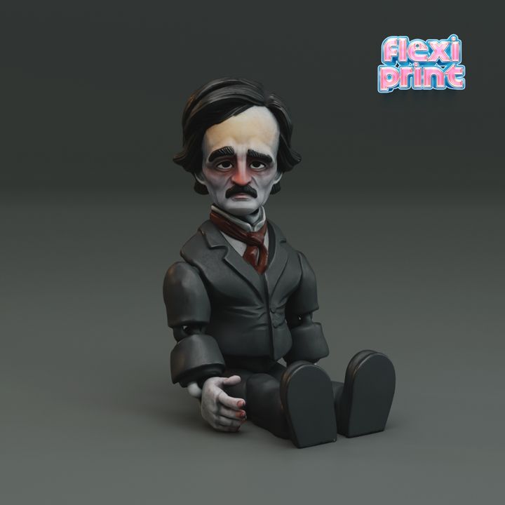 3D Printable Edgar Allan Poe | Flexi Print by Flexi Print