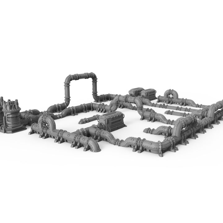 3D Printable Pipe and generator terrain by Elliot Boyer