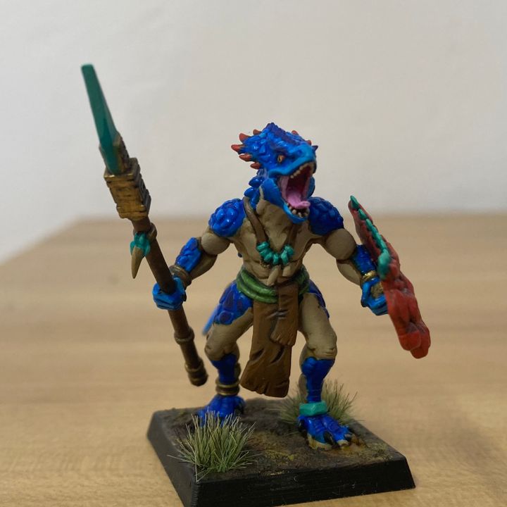 3D Printable Lizardman Spear Warrior - Crested Iguanisaur by Savage ...