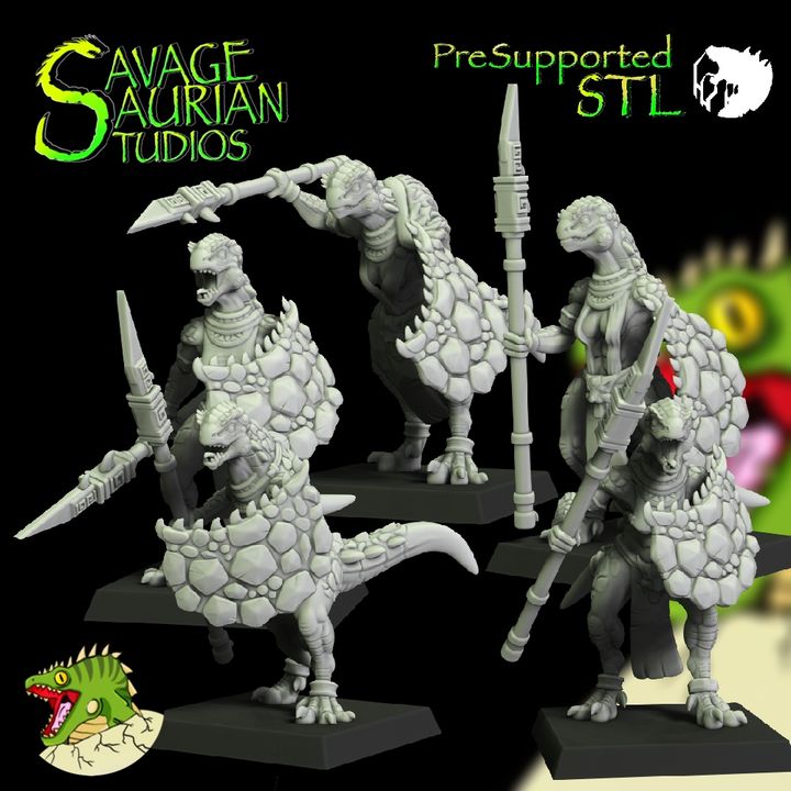 3D Printable Aztolanni Iguanisaur Female Spear Warriors - Lizardmen by ...