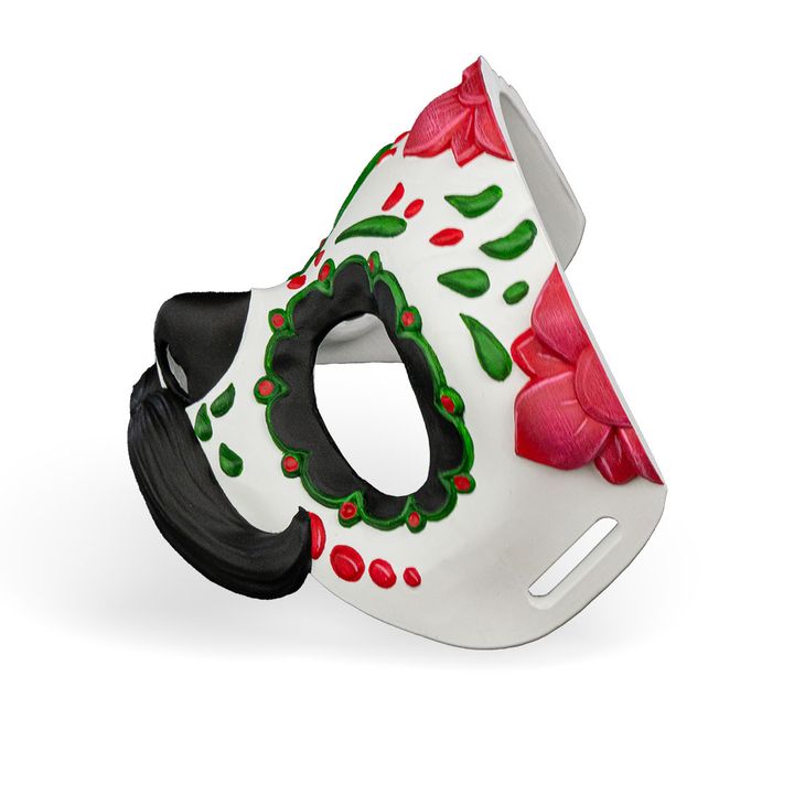 3D Printable Mustache Calavera Mask by Stlflix