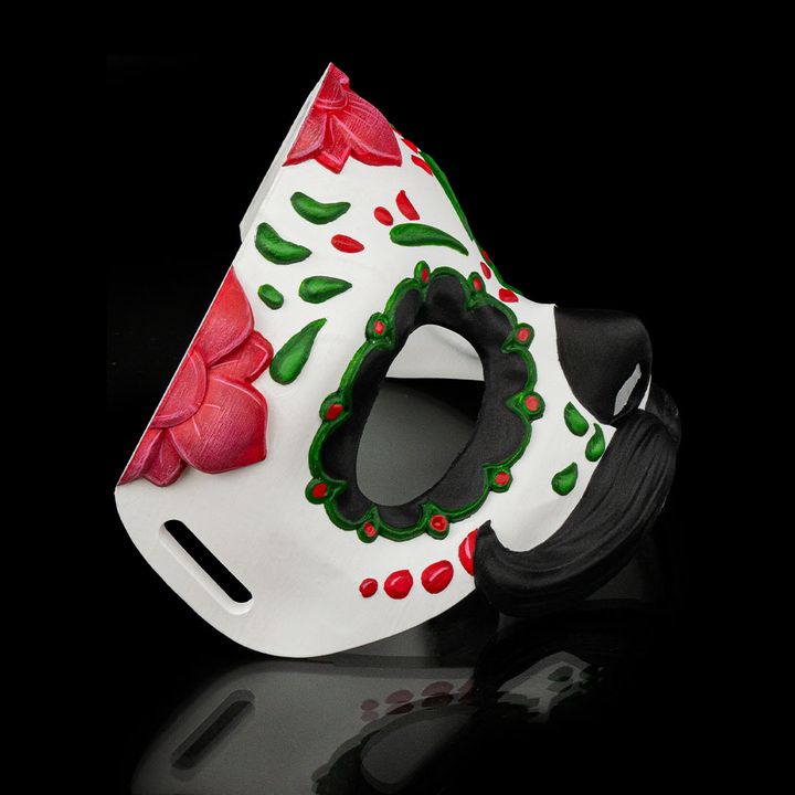 3D Printable Mustache Calavera Mask by Stlflix