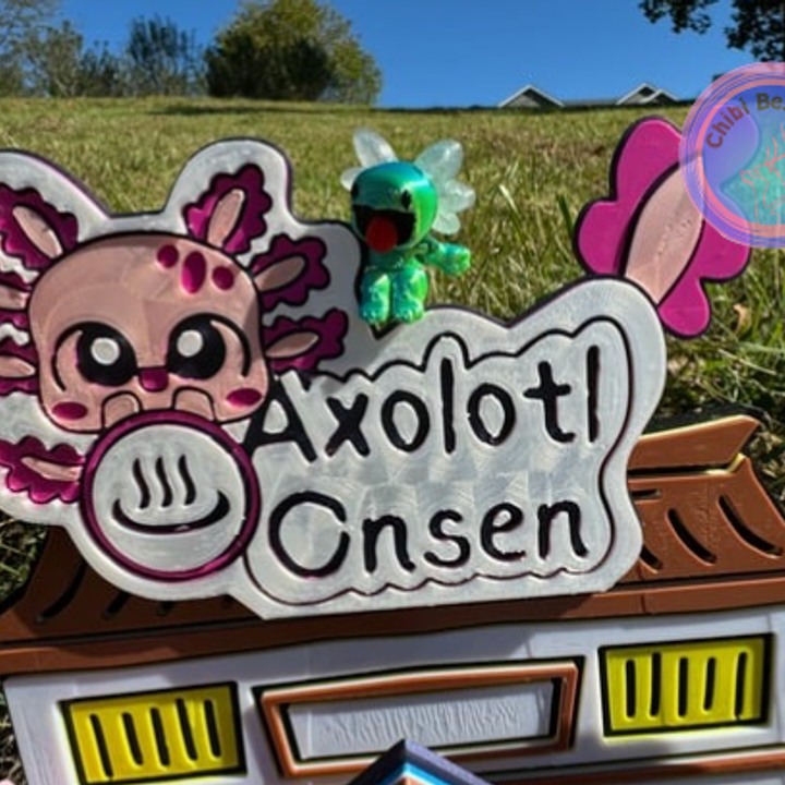 3D Printable Axolotl Onsen Set by ChibiBestiary