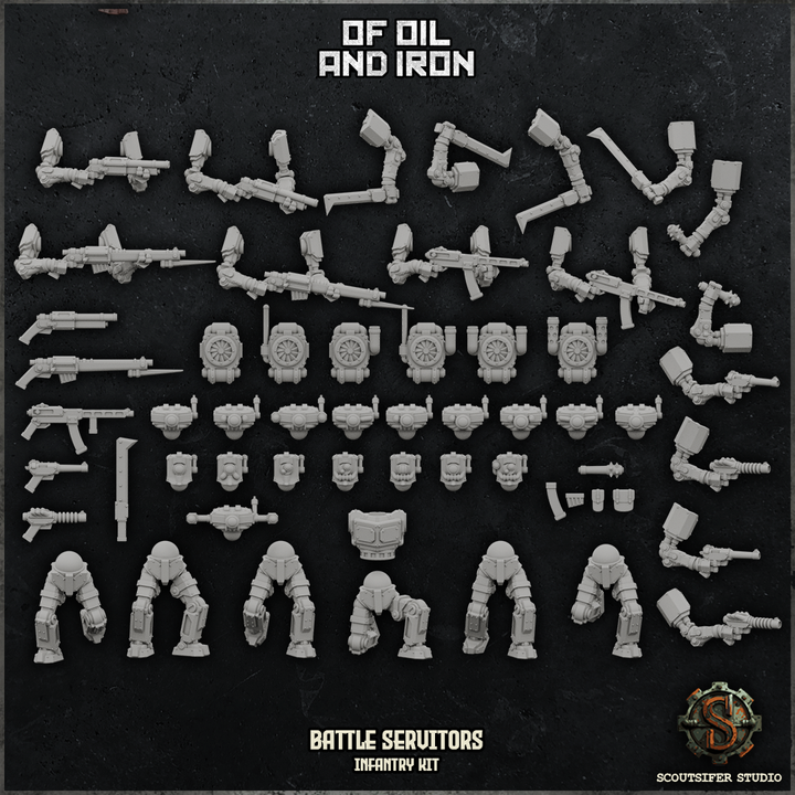 3D Printable Battle Servitors - Infantry Kit by Scoutsifer Studio