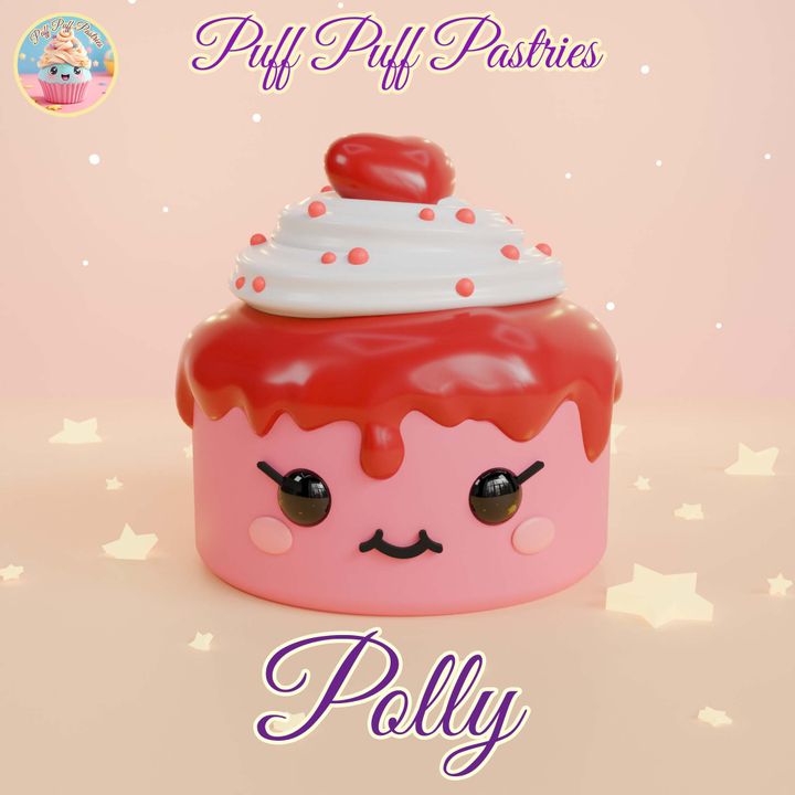 3D Printable Kawaii Round cake Polly by Puff Puff Pastries