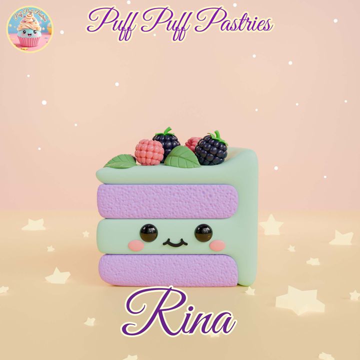 3D Printable Kawaii Triangle cake Rina by Puff Puff Pastries