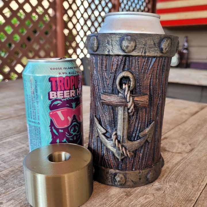 3D Printable Nautical Wood Can Holder - Tallboy with spacer by CL3D ...