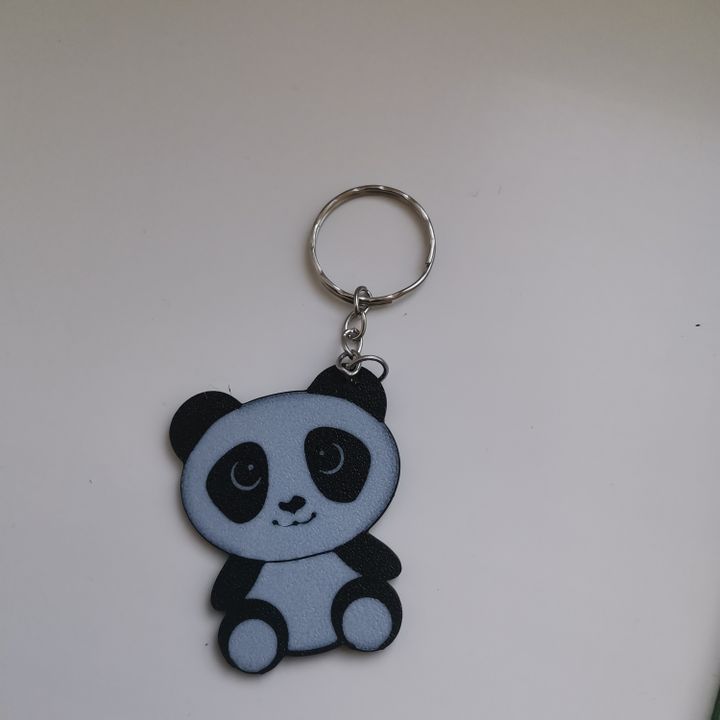 3D Printable Panda multicolor keychain by BT3D&DeusCat