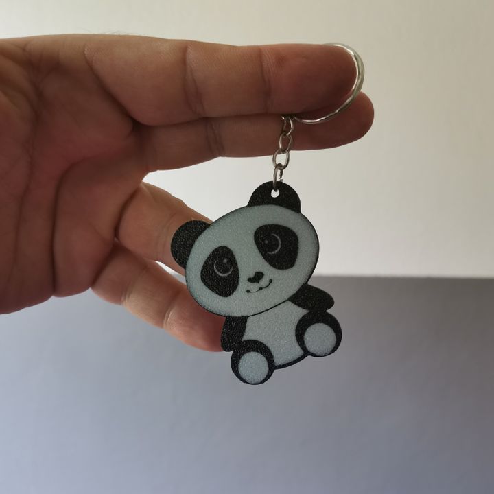 3D Printable Panda multicolor keychain by BT3D&DeusCat