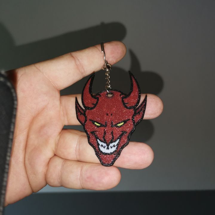3D Printable Multicolor devil keychain by BT3D&DeusCat