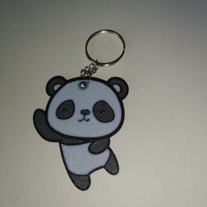 3D Printable Panda multicolor keychain by BT3D&DeusCat