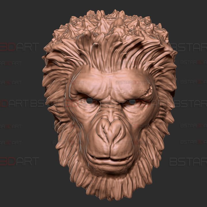 3D Printable Monkey Man Mask - Halloween Cosplay by 3DpropsDesigns
