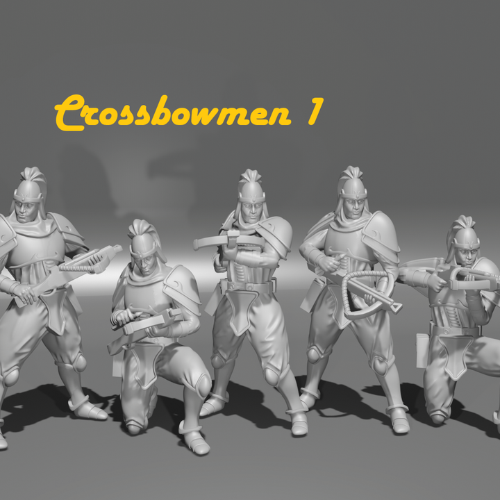 3D Printable Lion Kingdom Crossbowmen Set1 by Jan Thiele