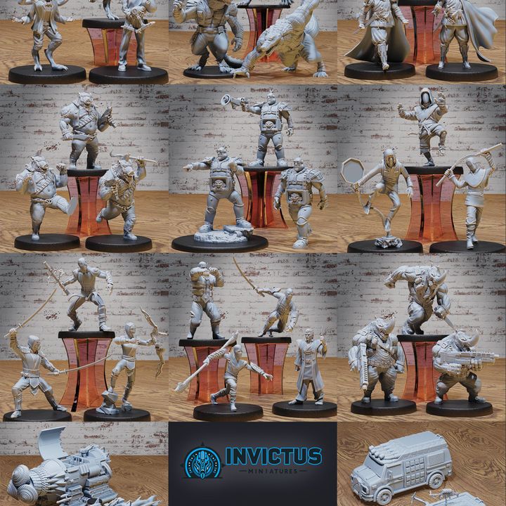 3D Printable Space Ninjas Attack Set / Comic Mutant Villains Encounter ...