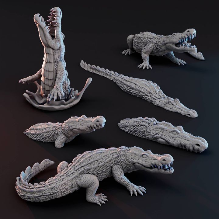 3D Printable Crocodile Alligator Pack by The Forge of Many Things