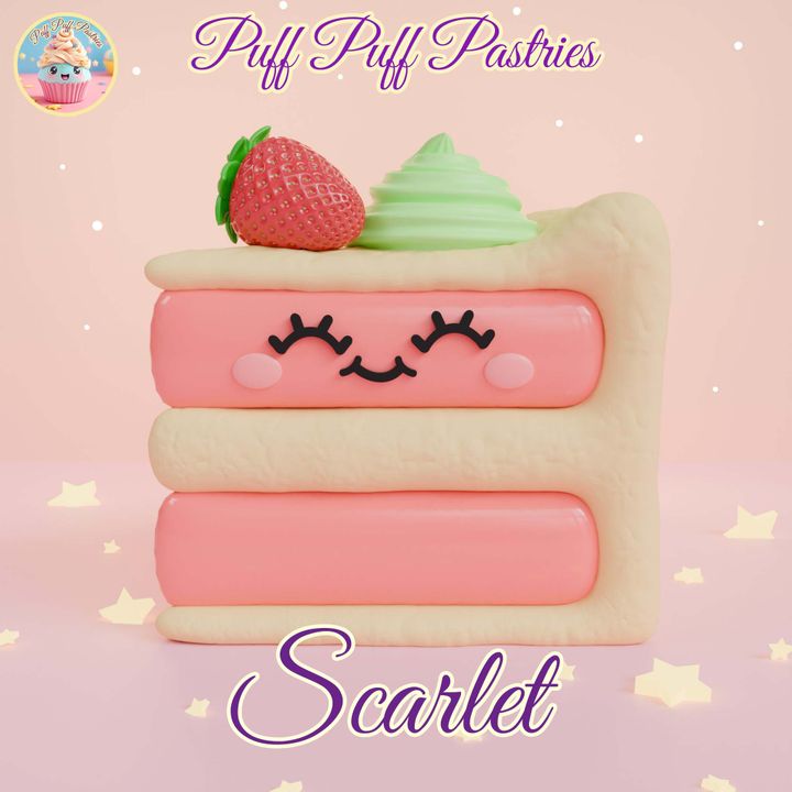 3D Printable Kawaii Triangle cake Scarlett by Puff Puff Pastries