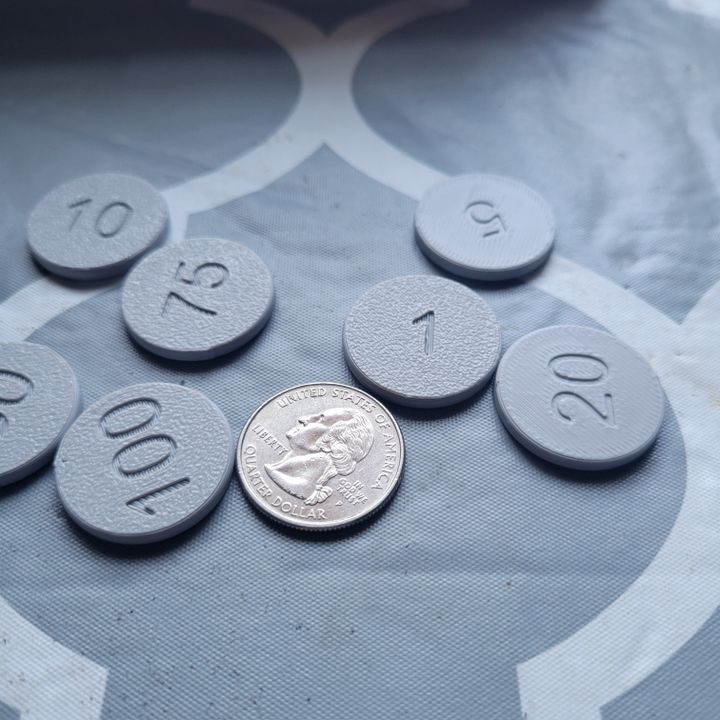 3D Printable Coins for Games by Nicholas Diaz