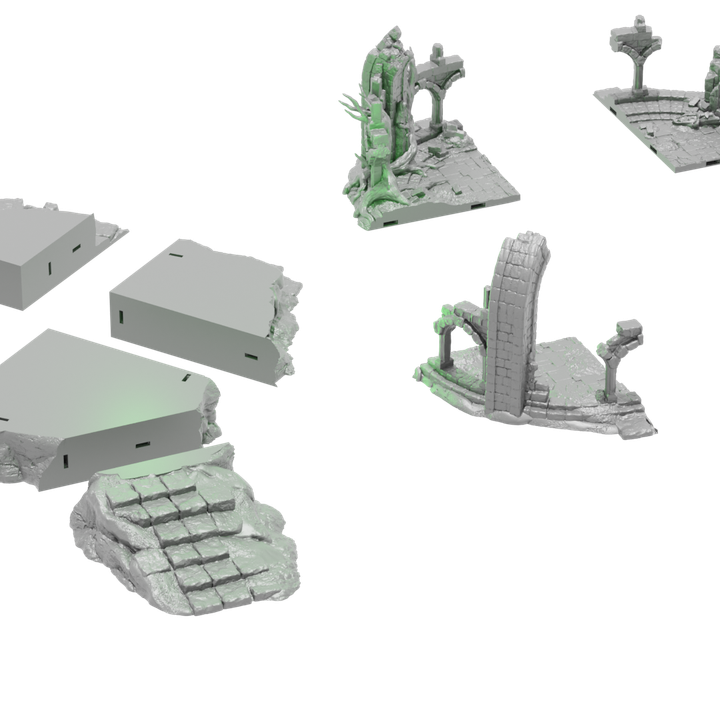 3D Printable Hill Top Ruin ~ STL Set by Conquest Creations