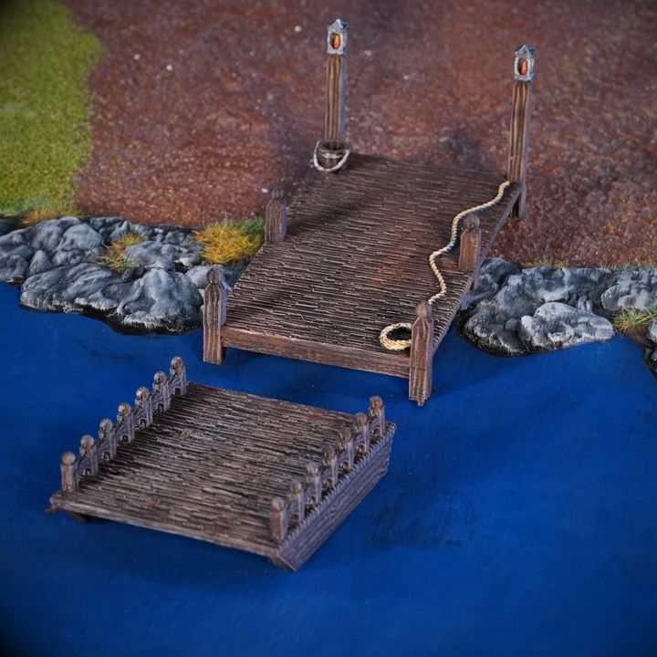 3D Printable River and Ferry ~ STL Set by Conquest Creations