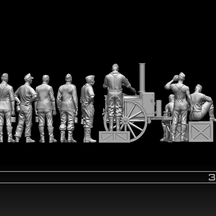 3D Printable field kitchen and german soldiers by Dmitry Tishchenkov