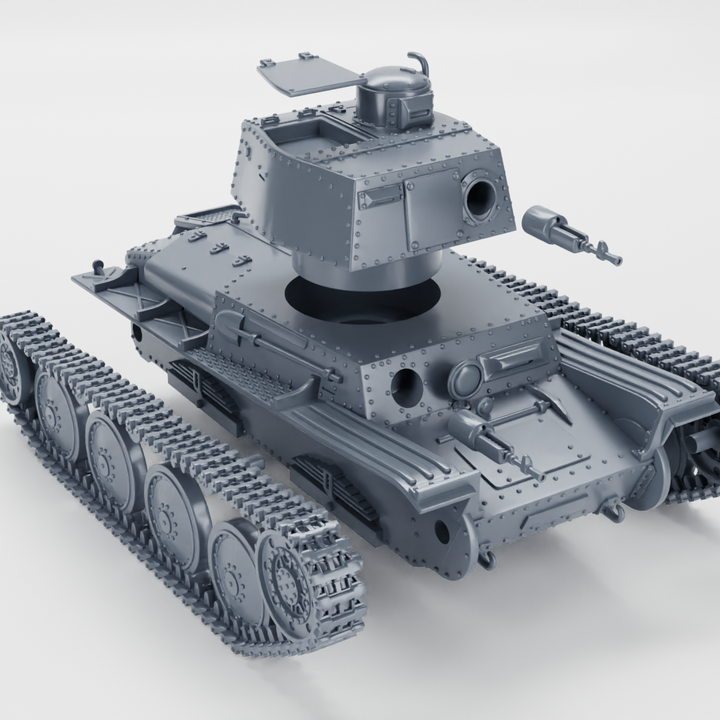 3D Printable Light Tank CKD LT Vz.40 (Skoda) - 2 options (Czech, WW2 ...